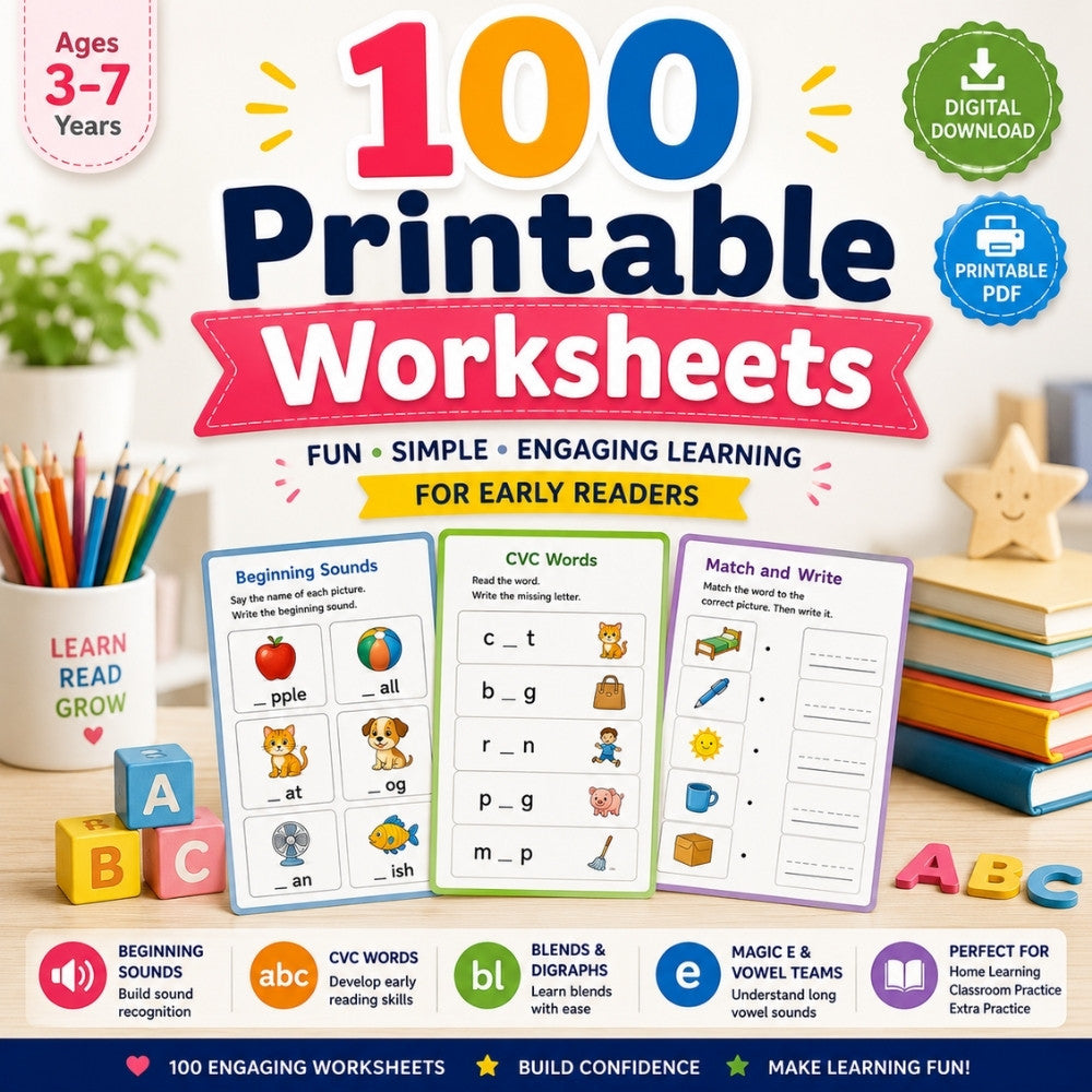 100 Printable Worksheets (Only PDF) – Livelihood Parenting by Honey ...